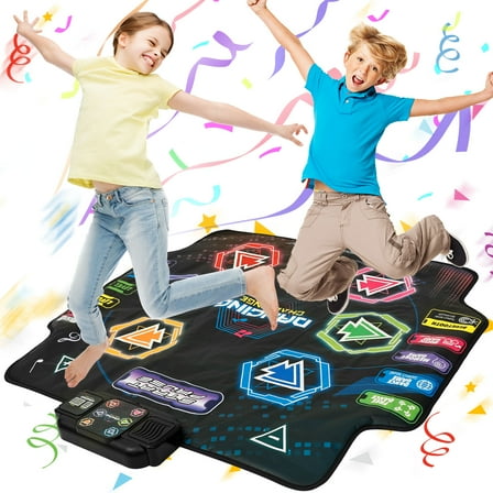 Kids Dance Mat Toys, Double Dance Pad with Light-up, Electronic Dacing ...