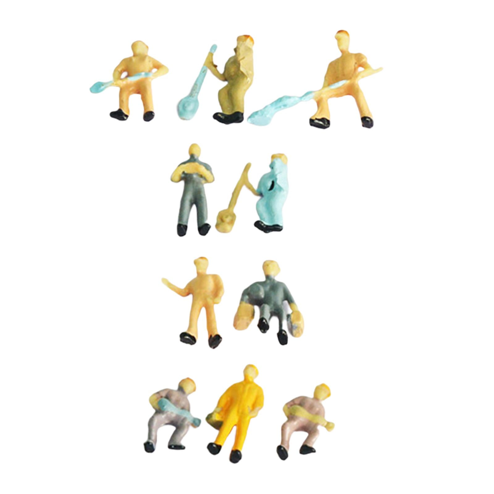 10Pcs 1/43 Miniature Model Railroad Worker Figures Miniature Scenery ...
