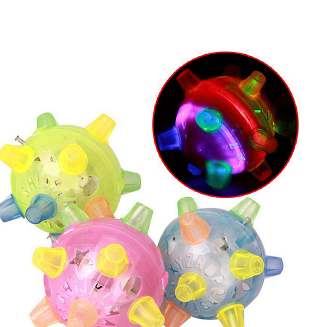 LED Flashing Light Ball Jumping Joggle Bopper Music Bouncing Vibrating ...