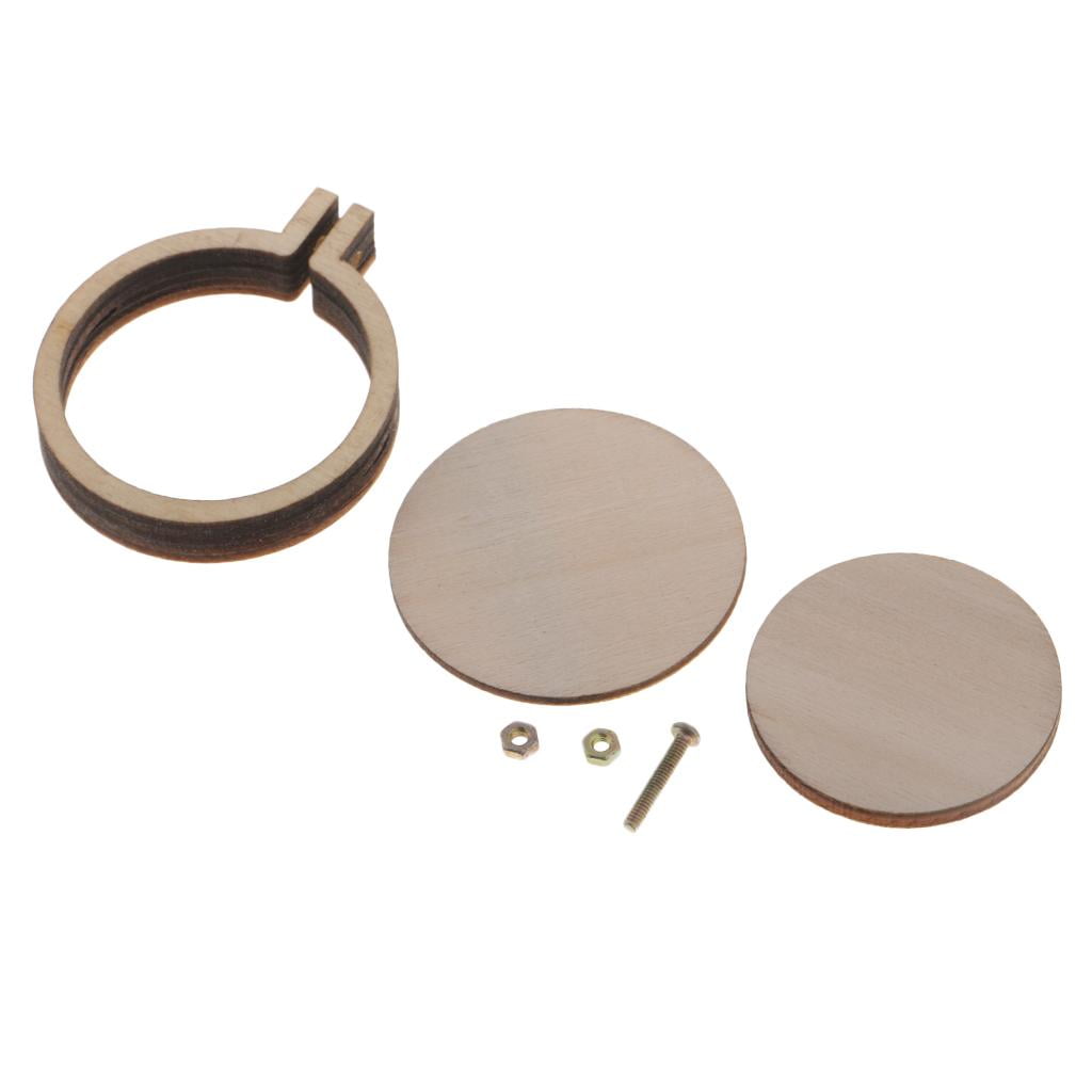 1 Piece Mini Wood Hoops Punched for Stitch Round Embroidery Hoop Stitch ...