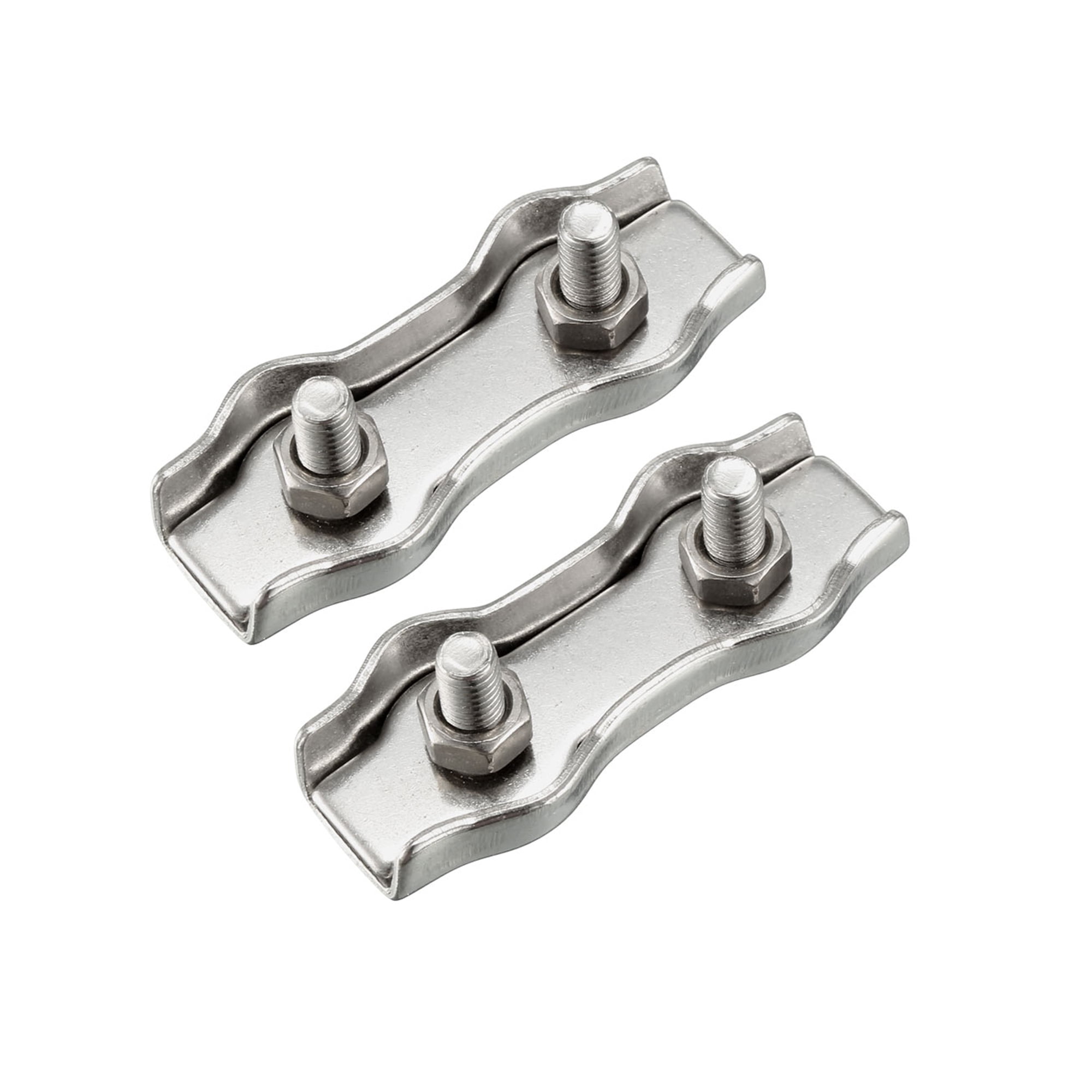 2 Pcs 316 Stainless Steel Duplex Wire Rope Clip Cable Clamp Suit For ...