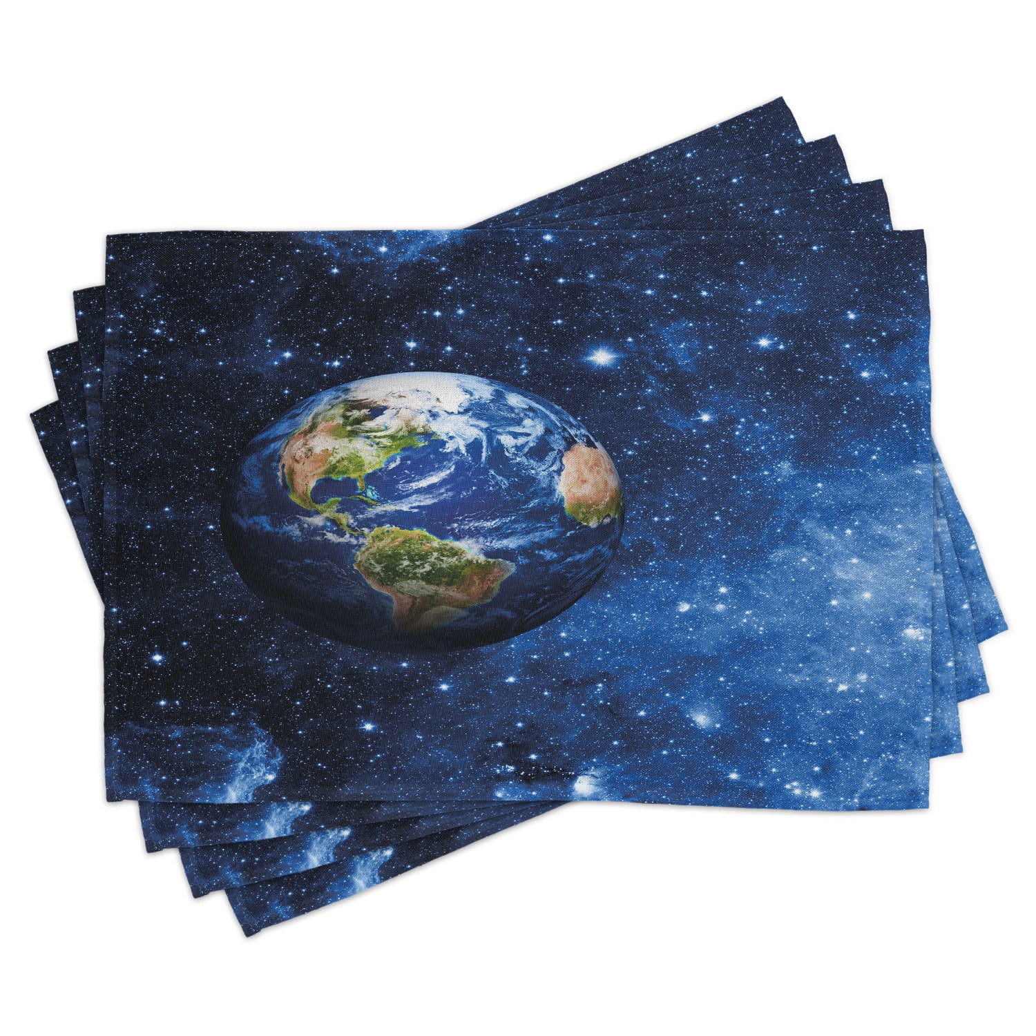 Ambesonne Space Place Mats Set of 4, Planet Earth Solar System ...
