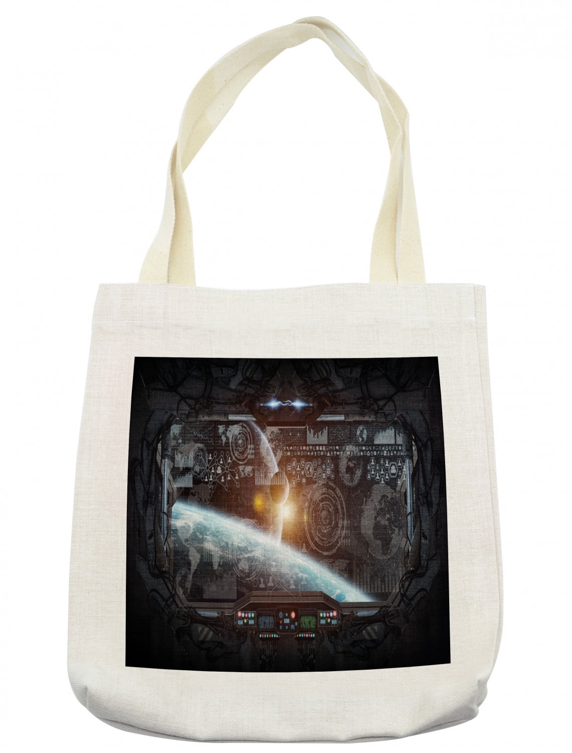 Outer Space Tote Bag, Control Panel of Cockpit Screen in the ...