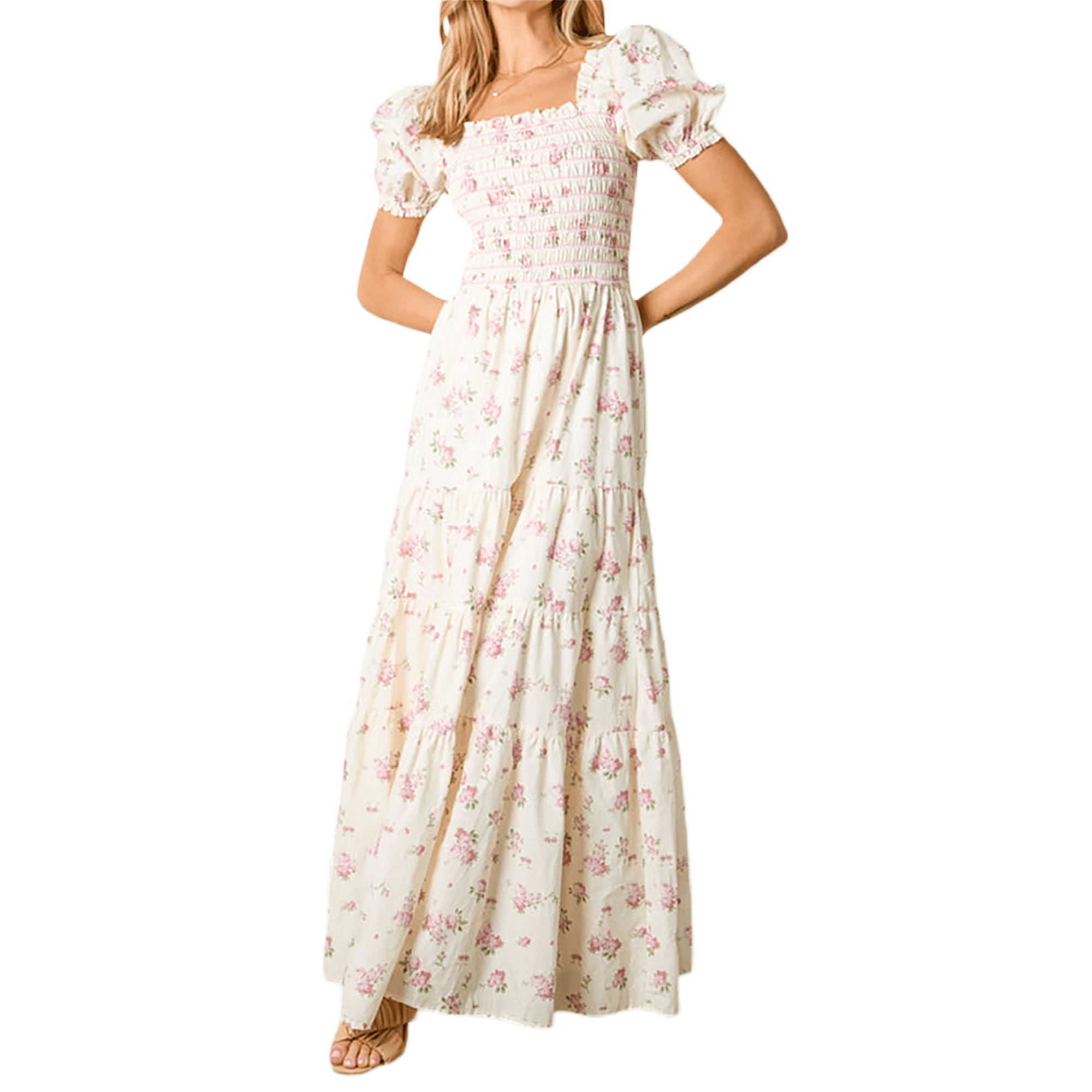 Click here for Sunsiom Womens Flower Print Long Dress Short Puff... prices