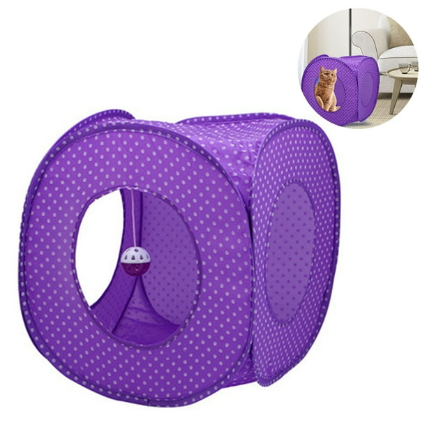 Flexible Pop Out Cat Kitty Play Cube Expandable Play Tunnel Cat Toys ...