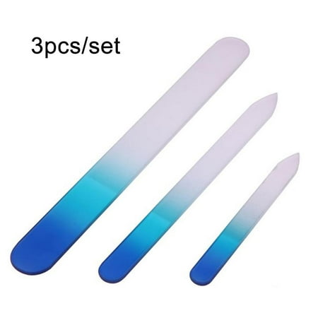 3PCS/Set Different Sizes Nail Filer Buffer Crystal Glass Nail File ...
