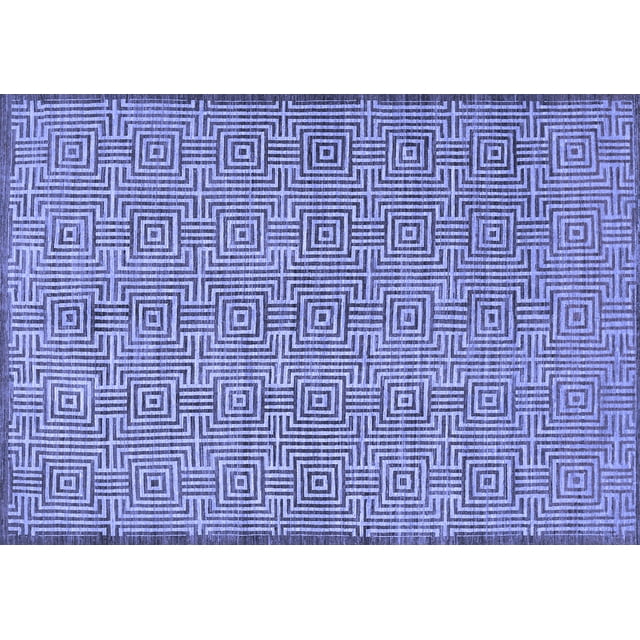 Ahgly Company Machine Washable Indoor Rectangle Abstract Blue ...