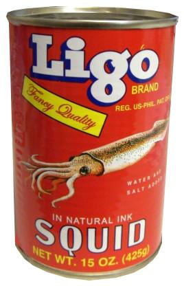 Squid in Natural Ink (Ligo) 15oz (425g) - Walmart.com