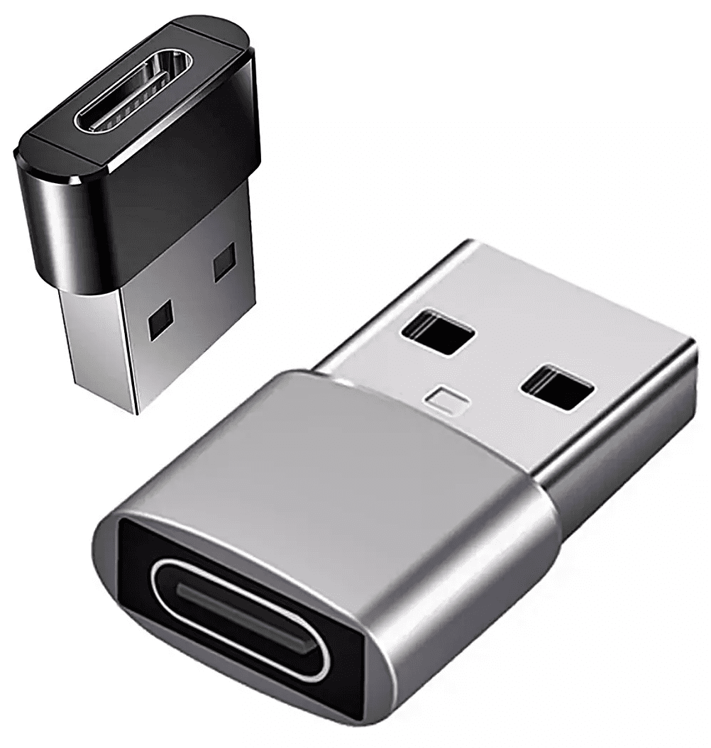 2 Adaptadores Usb Tipo C Hembra Usb Macho Carga Rápida Datos Negro/Gris ...
