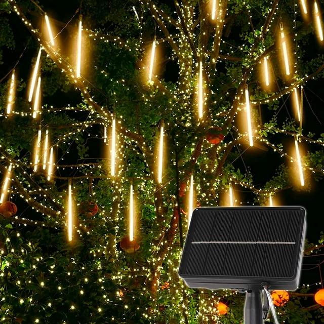 180 LED Solar Lights Meteor Shower Rain Tree String Light Garden Party ...