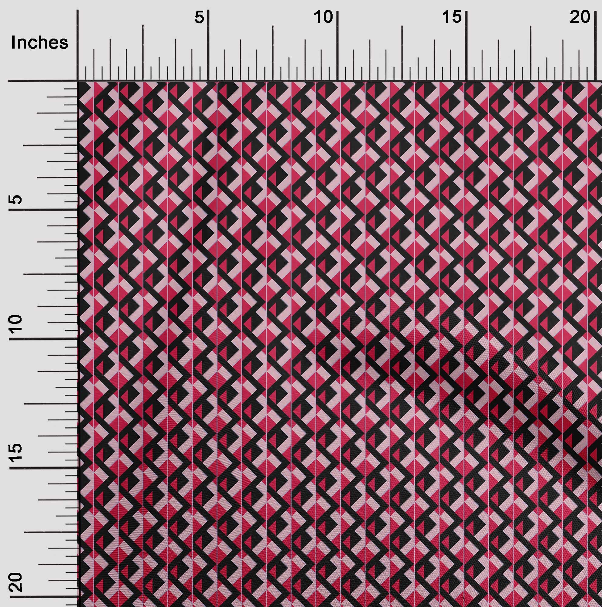 oneOone Viscose Chiffon Crimson Red Fabric Chevron Geometric Sewing ...