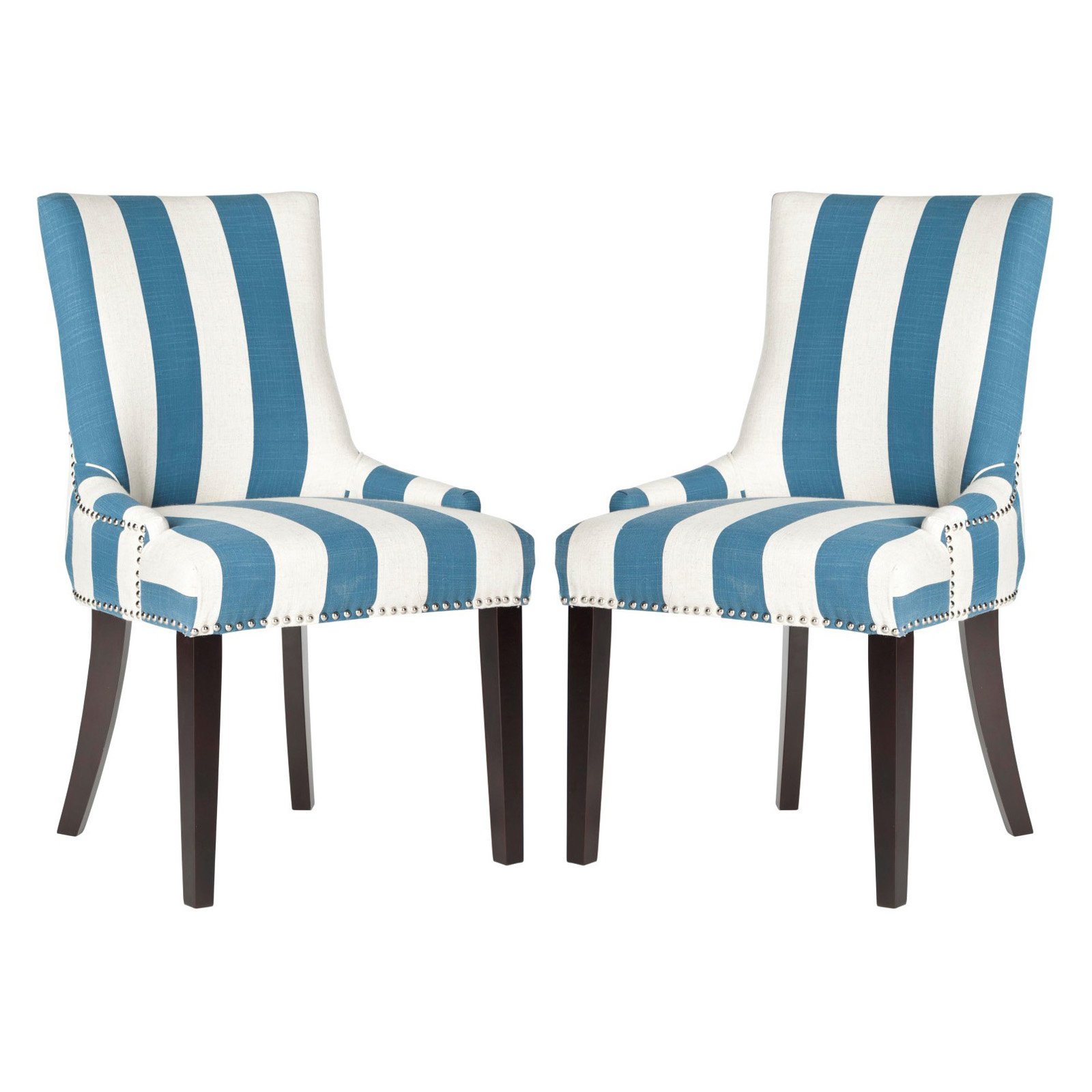 Safavieh Lester Awning Stripes Dining Chair with Silver Nail Heads ...