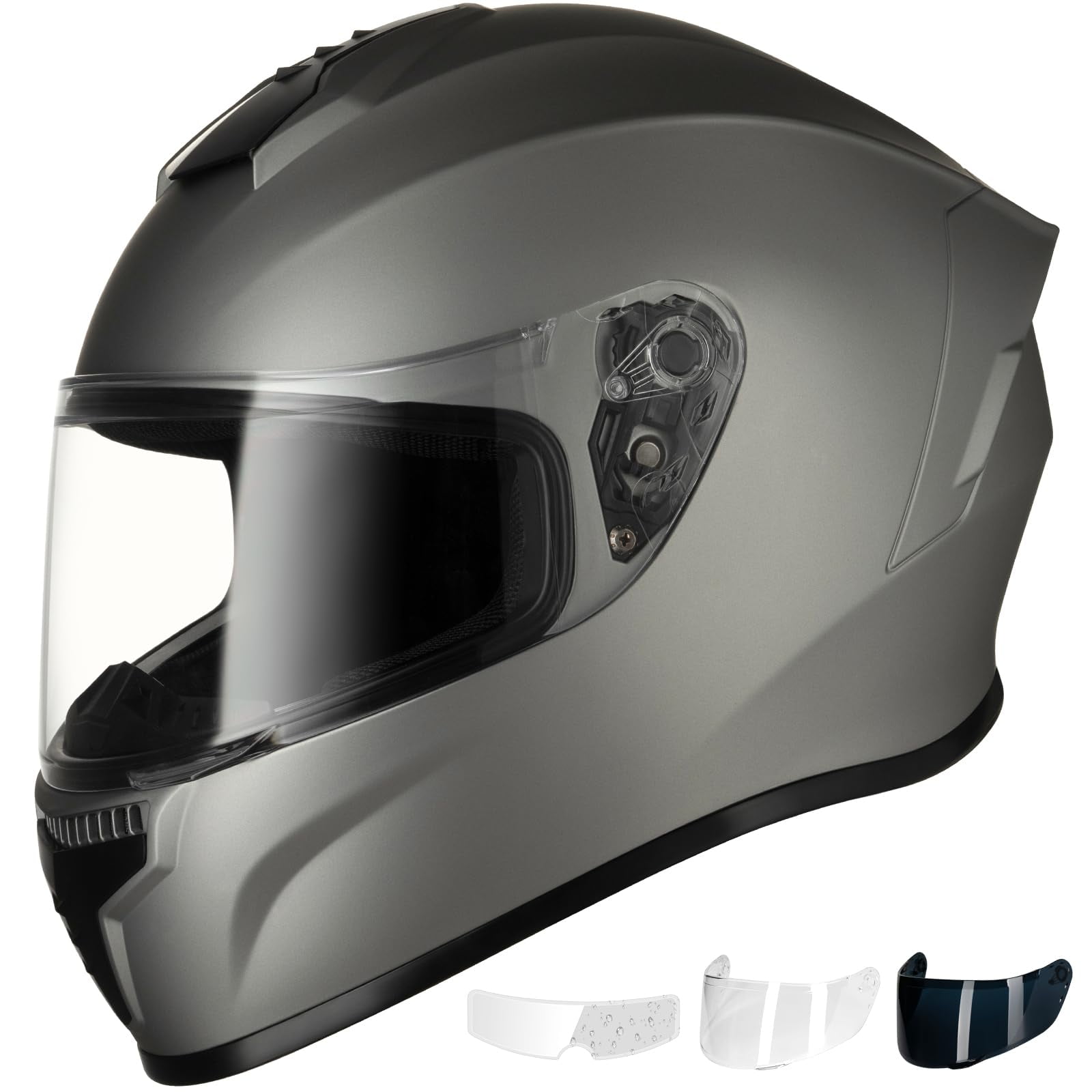 Casco de moto Favoto Full Face DOT Lightweight Titanium | Walmart en línea