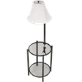 Mainstays Glass End Table Floor Lamp Matte Black