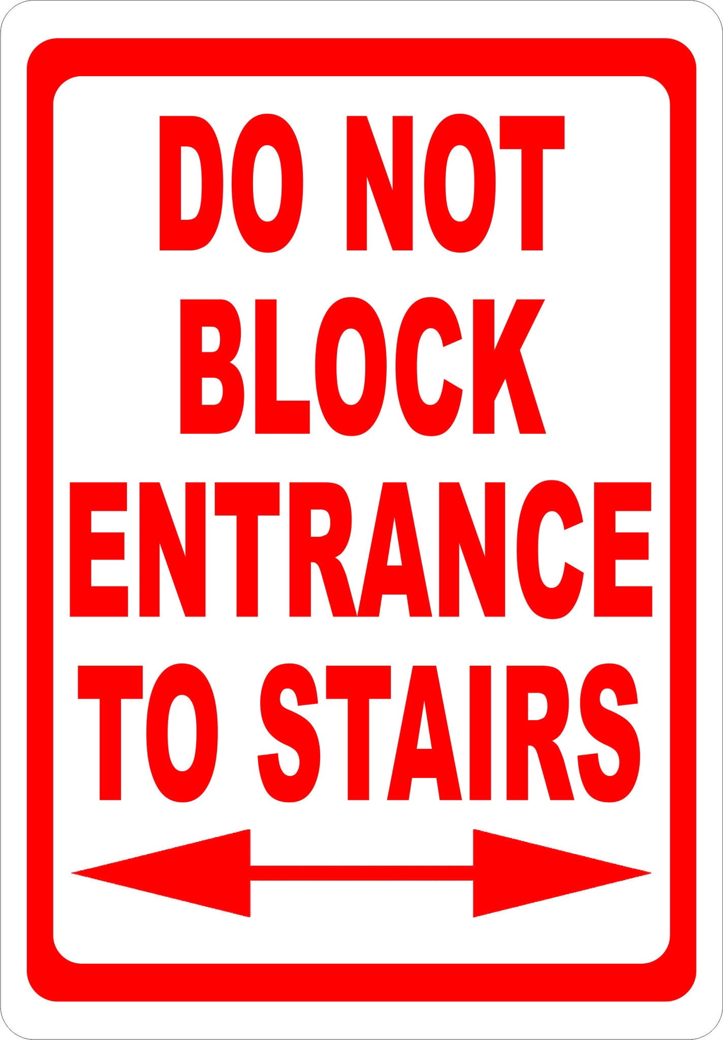 Do Not Block Entrance to Stairs Sign - Walmart.com
