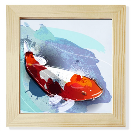 Japan Koi Fish Watercolor Style Square Picture Frame Wall Tabletop ...