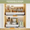 2 Pack Pull Out Cabinet Organizers Expandable, Plastic Slide Out ...