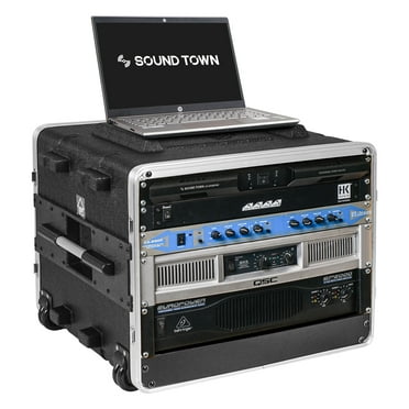 Sound Town Shock Mount 8U ATA Rack Case with 21 Rackable Depth, 11U ...