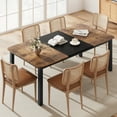 BouPower 78.7 Inch Industrial Rectangular Dining Table, Wooden Kitchen ...
