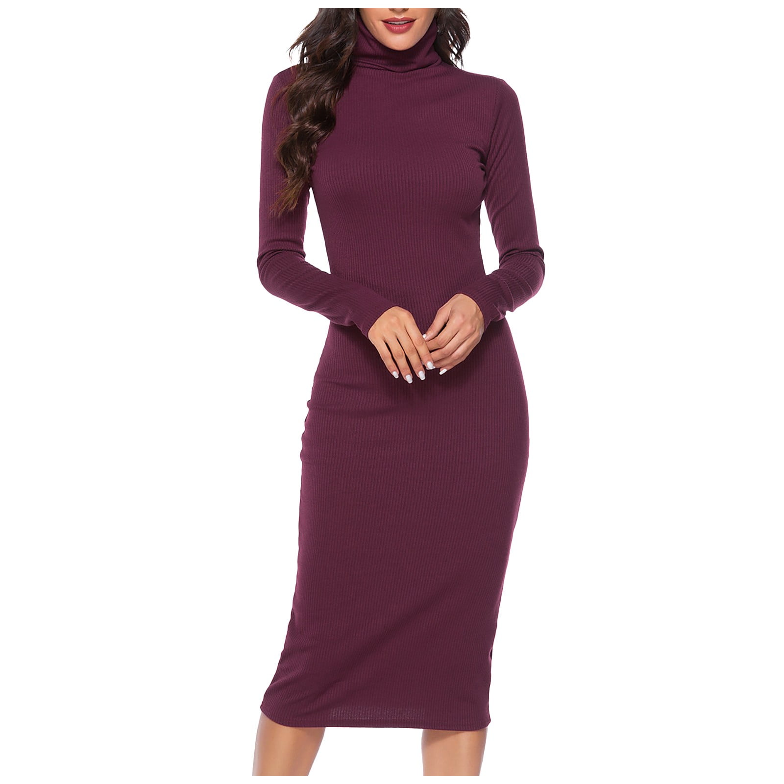 Click here for Kcodviy Womens Turtleneck Ribbed Knit Dresses For... prices