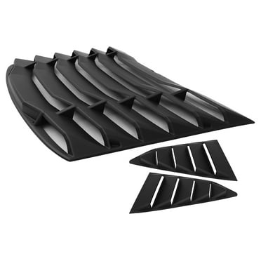 Ikon Motorsports Compatible with 15-23 Mustang Unpainted Rear Quarter Side Window Louvers Scoop ...