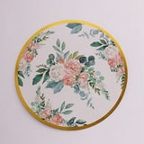 Balsa Circle 6 Gold Round 13 in Disposable Paper Charger Plates Floral ...