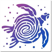 11.8x11.8in Large Sea Turtle Stencil Beach Ocean Animal Tortoise Flower ...