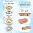 1 Box 70Pcs 2 Colors Rack Plating Alloy Spacer Beads Flower Platinum ...