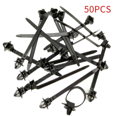 50pcs Cable Fastening Wire Retainer Tie Strap Car Binding Zip Push ...