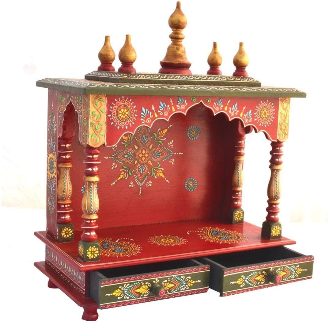 Wooden Temple For Home And Office /Wall Hanging And Table Top Mandir ...