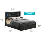 Glory Furniture Burlington Queen Storage Bed in Black - Walmart.com