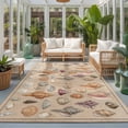 Shells Area Rugs 3x5ft Retro Ocean Colorful Shell Conch Linen Texture ...