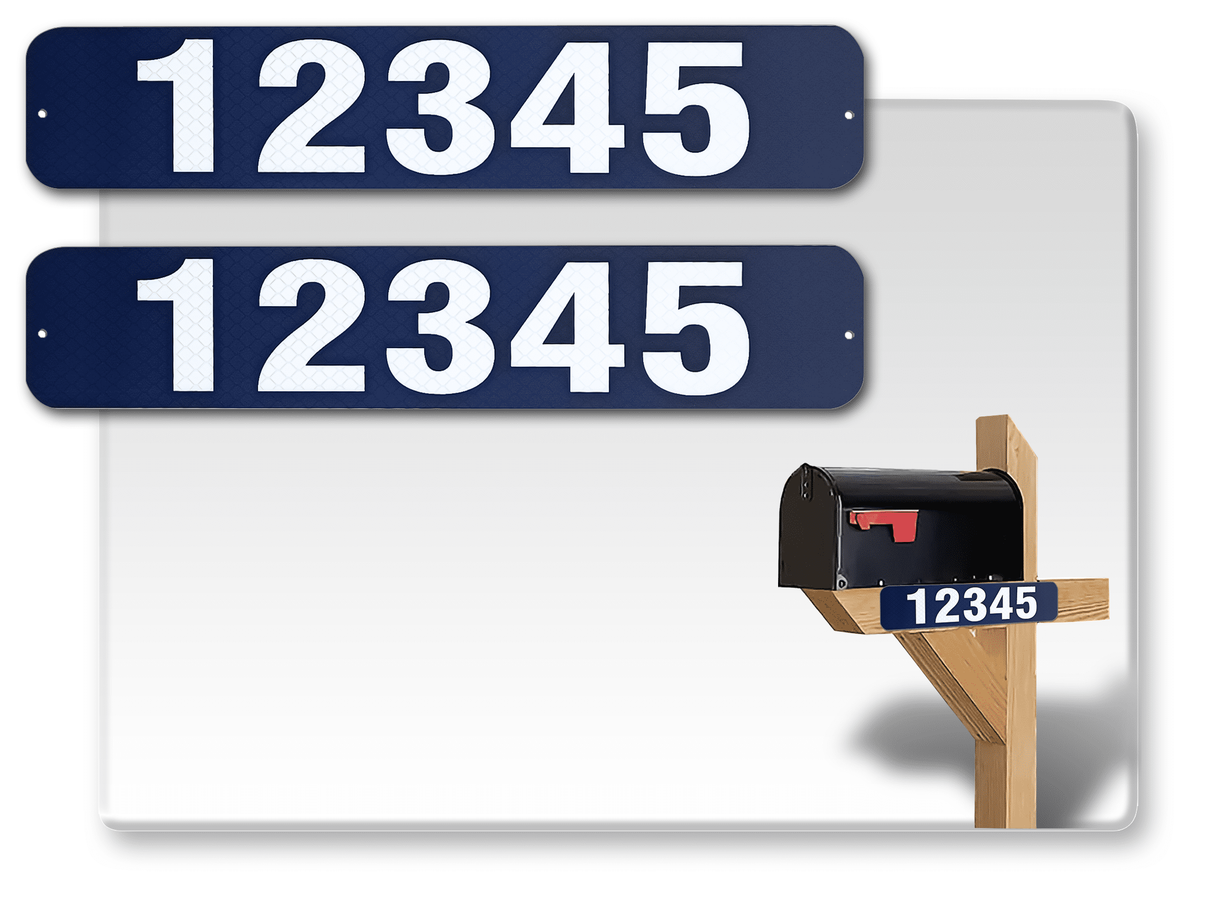 2 Pack Single Sided Customized Horizontal 911 Emergency Mailbox Address ...