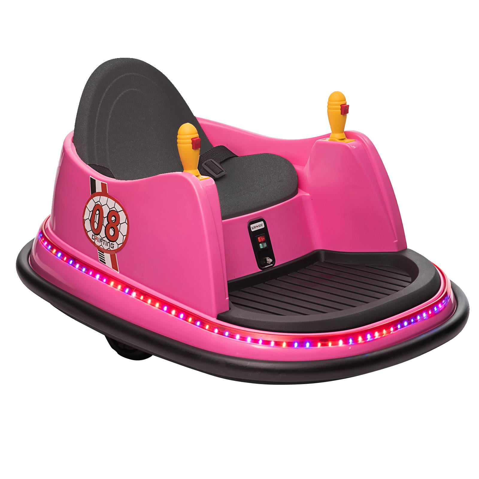 Winado 6V Battery Powered Bumper Car, Pink, LED Lights, Remote Control ...