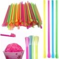 800 Ct Straw Spoons Slushy ICY Smoothie Snow Cone Assorted Color ...
