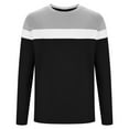 Dgankt Long Sleeve Shirts for Men Casual Round Neck Patchwork Pullover ...