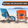 Beach Chair for Adults 2 Pack with Cooler Bag High Back Cup Holder and ...
