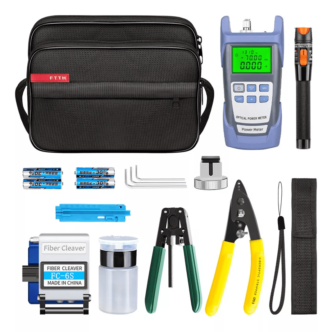 "Kit De Fibra Optica De Herramientas Ftth Medidor De Potencia 12 pz ...