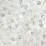 MSI Angora Hexagon Sample Honed Mosaic Marble Floor And Wall Tile ...