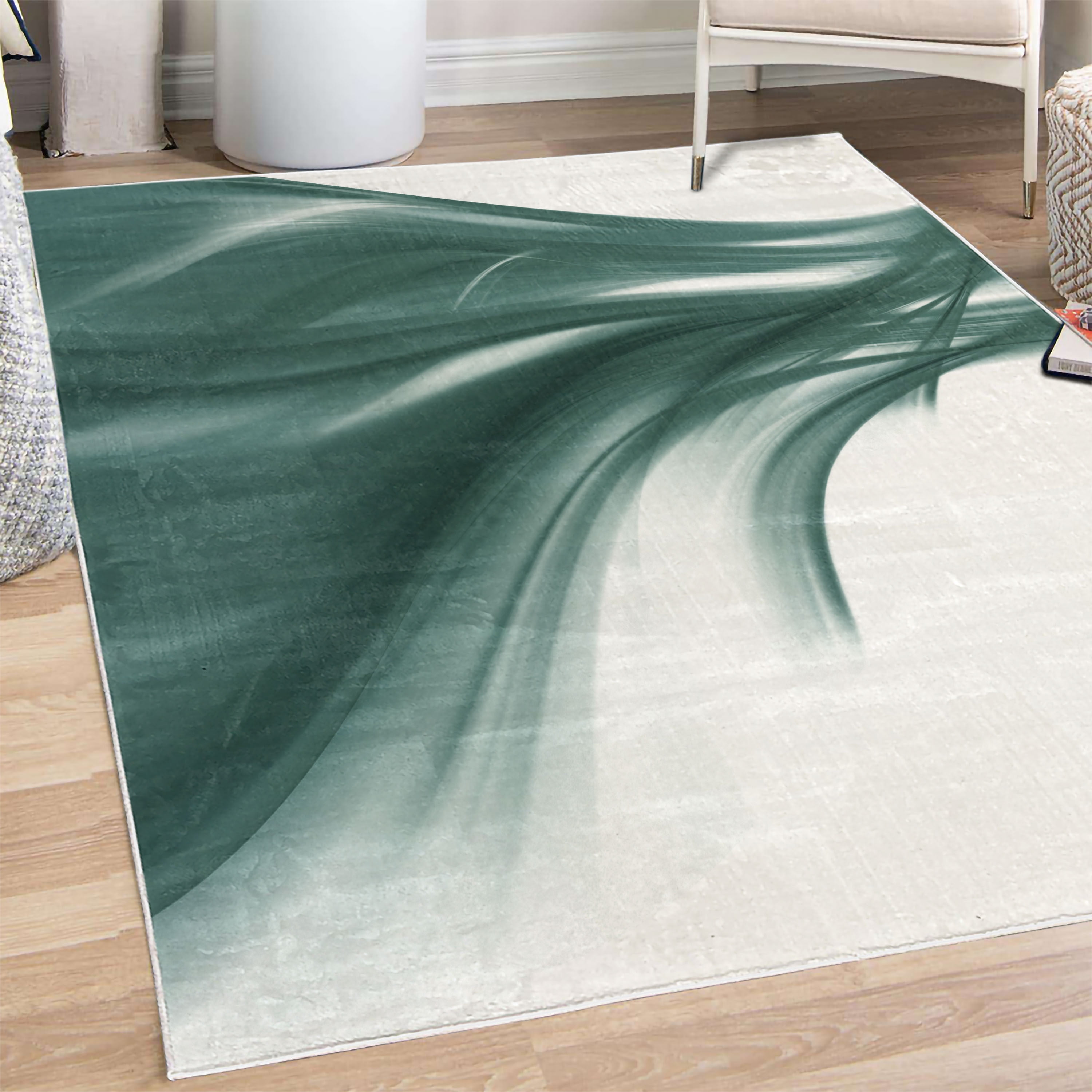 Abstract Decorative Rug, Modern Contemporary Abstract Smooth Lines ...