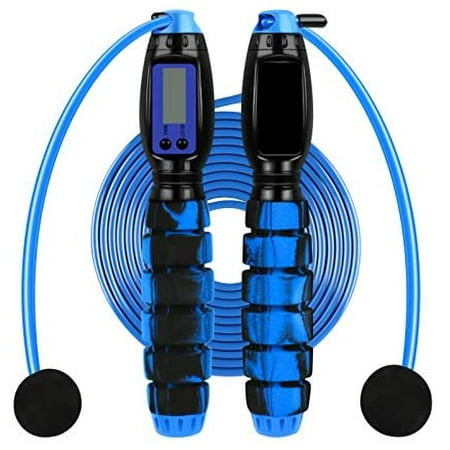 Blue Adjustable digital counting skipping rope, fitness and exercise ...