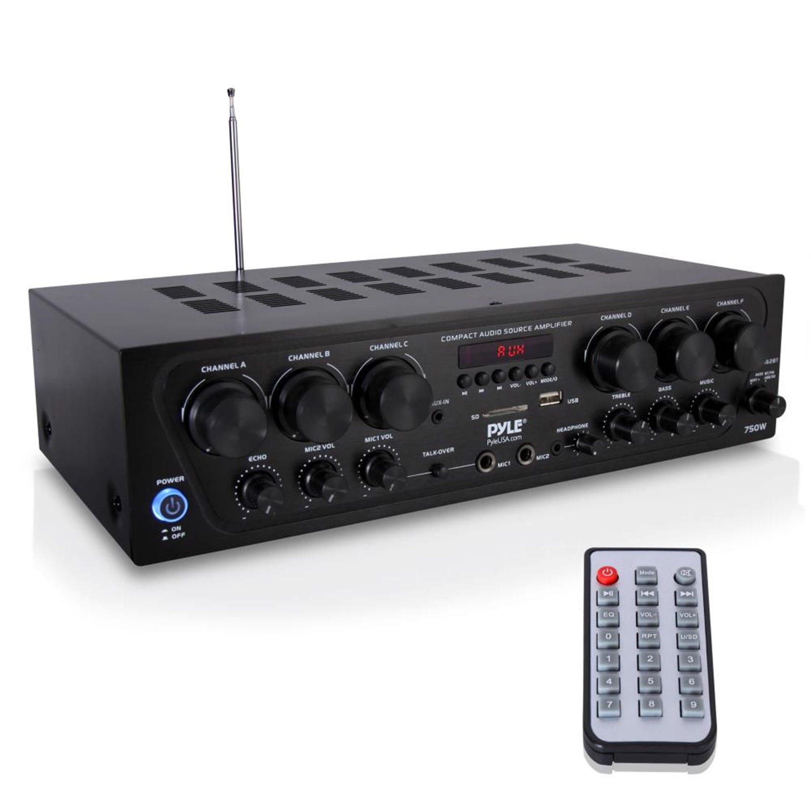 BT Home Audio Amplifier, 2-Ch. Audio Source Stereo Receiver System with ...