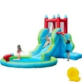 Yaheetech Inflatable Water Slide with Climbing Wall, Cyan - Walmart.com