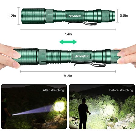 Skywolfeye Bright Rechargeable Flashlight Set Adjustable Focus ...