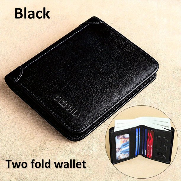 Genuine Leather Rfid Wallets For Men Vintage Thin Short Multi Function ...