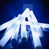 Party Glowz Bulk Pack of 100 LED Light Up 18 inch White Foam Stick ...
