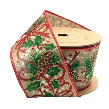 LaRibbons 1 1/2" Wired Ribbon | "Holiday Plaid" Red/Multi | 10 Yard ...