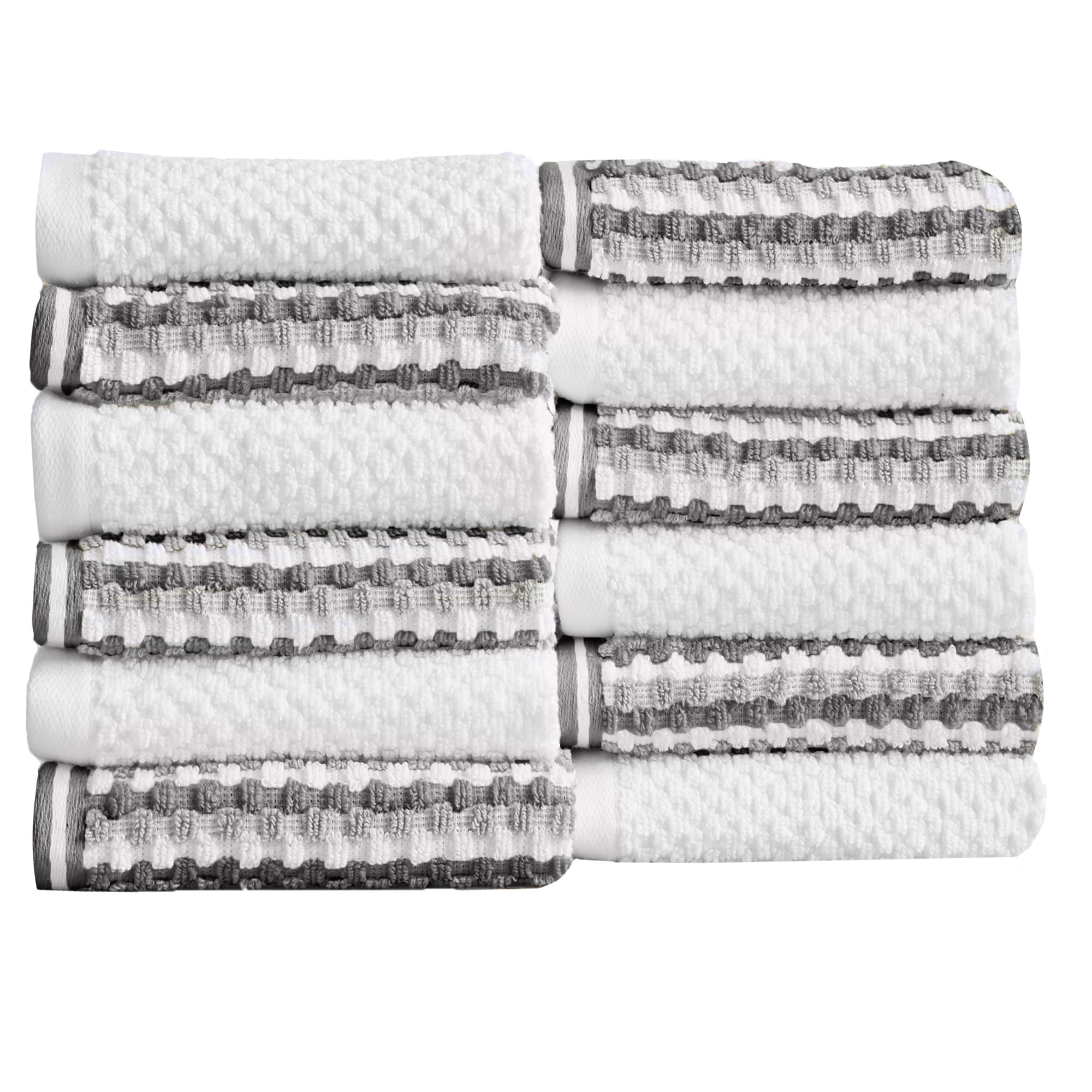 Great Bay Home 100% Cotton Multi-Striped Bath Towel Sets - Walmart.com ...