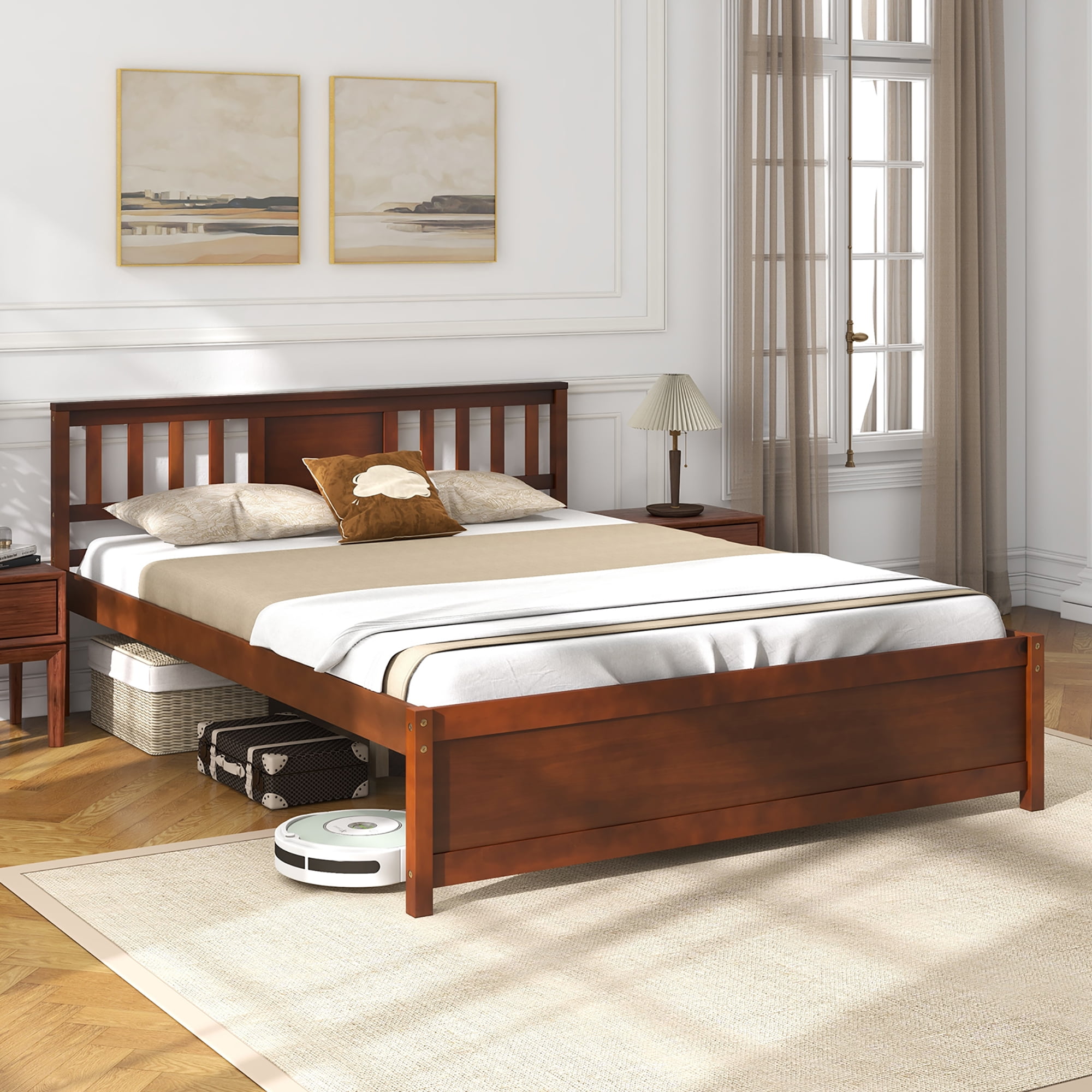 Click here for Gymax Queen Size Bed Frame W/ Headboard Wood Slat... prices