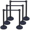 Costway 6Pcs Stanchion Posts Queue Pole Retractable 3 Velvet Ropes with ...